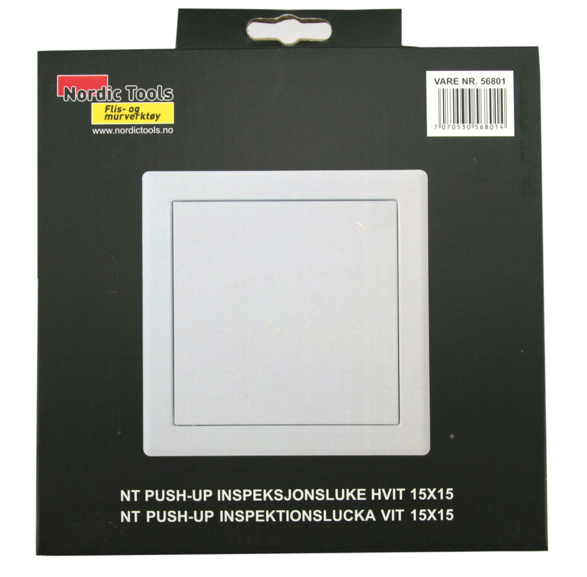 Nordic Tools. NT inspektionslucka Pushup vit 15x15